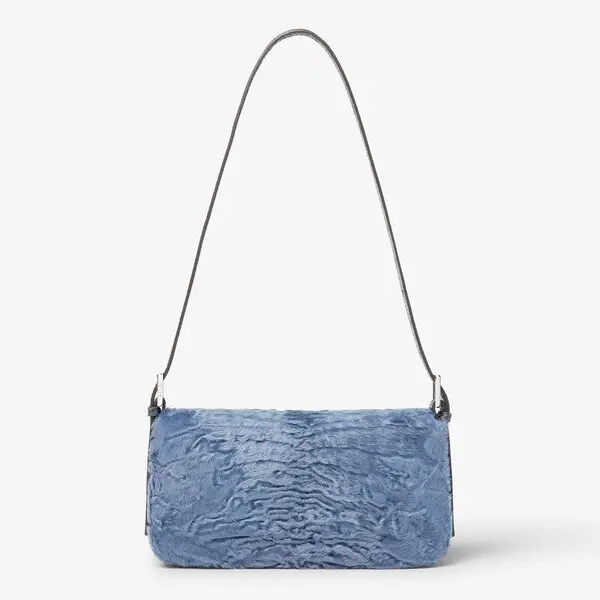 Fendi Baguette® 26424 Light Indigo Swakara Fur Bag